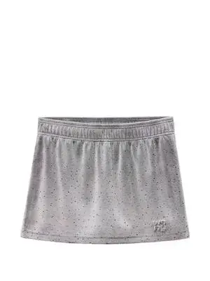Alexander Wang Crystal-embellished Velour Skort