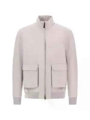 Herno Zip-up Wool Bomber Jacket - Neutrals