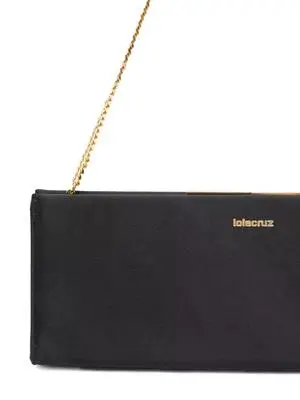 Lola Cruz Chain Clutch Bag - Black
