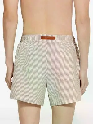 Zegna Striped Swim Shorts - Neutrals