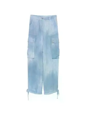 ERMANNO FIRENZE Cargo-pocket Tie Trousers - Blue