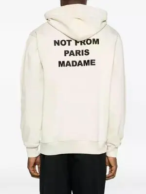 Drole De Monsieur Slogan Hoodie Sweatshirt - Neutrals