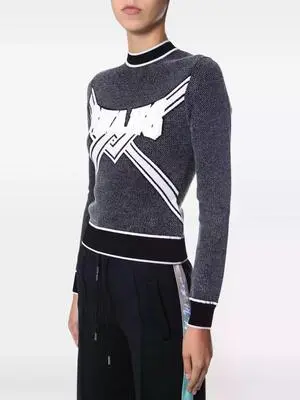 Off-White Knitted Cropped Sweater - Grey