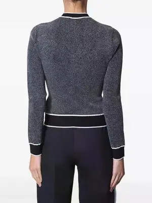 Off-White Knitted Cropped Sweater - Grey