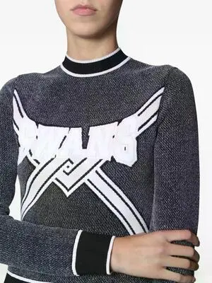 Off-White Knitted Cropped Sweater - Grey