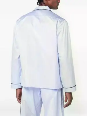 TEKLA Piped-trim Pajama Shirt