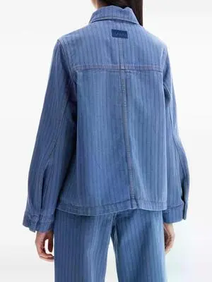 GANNI Striped Denim Jacket
