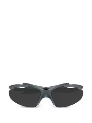 Balenciaga Logo Oval-frame Sunglasses - Grey