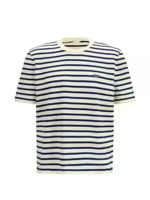 Prada Striped Knit T-shirt - Neutrals