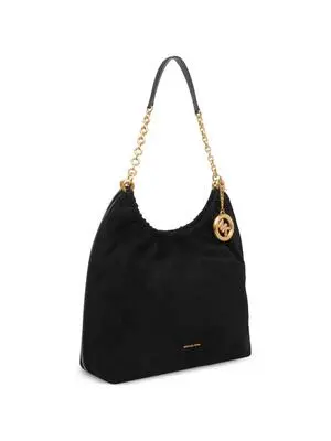Michael Kors Shoulder Bag With Logo Charm - Black