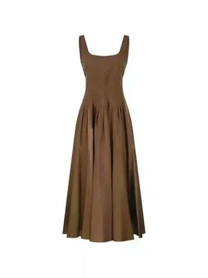 Max Mara Cotton Midi Dress - Brown