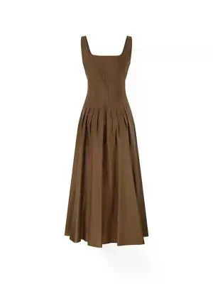 Max Mara Cotton Midi Dress - Brown