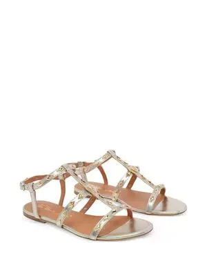 VIA ROMA 15 Leather Flat Sandals