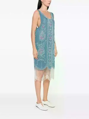 BODE Beaded Embellishment Midi Dress
