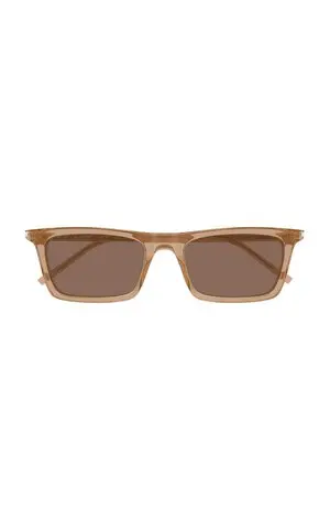 Saint Laurent Betty Thin Square-frame Sunglasses - Brown