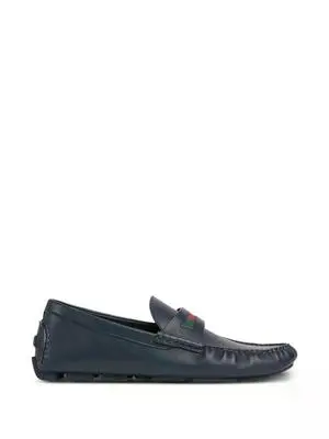 Gucci Logo Detail Leather Loafers