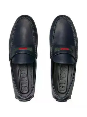Gucci Logo Detail Leather Loafers