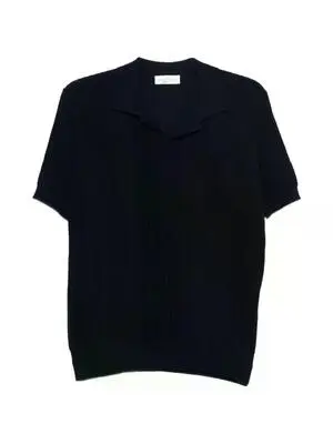 ROBERTO COLLINA Ribbed Pocket Polo Shirt - Blue
