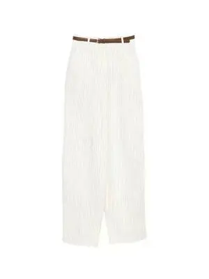 Max Mara Striped Belted Trousers