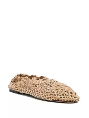 ODISSI Iris Crochet Ballet Flats - Neutrals