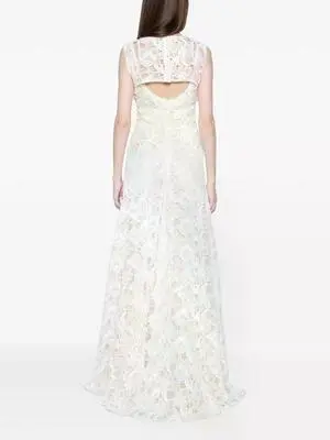 Costarellos Lace Sleeveless Maxi Dress - Neutrals