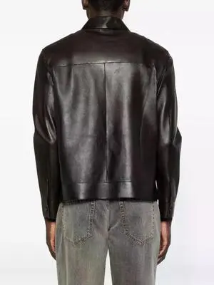 LEATHER AUTHORITY Pocket Zip Leather Jacket