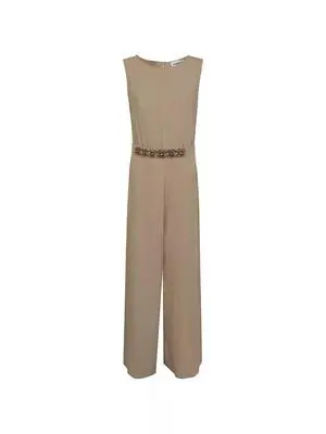 P.a.r.o.s.h Floral-embellished Jumpsuit - Neutrals