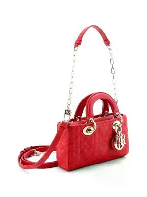 Dior Lady D-joy Micro Satchel Heart Cannage Quilt - Red