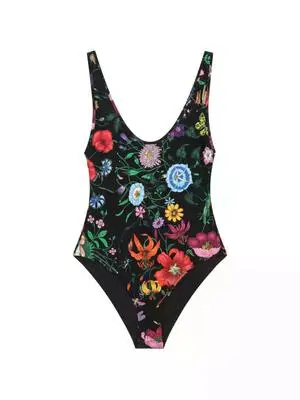 Gucci Floral-print One-piece Swimsuit - Black