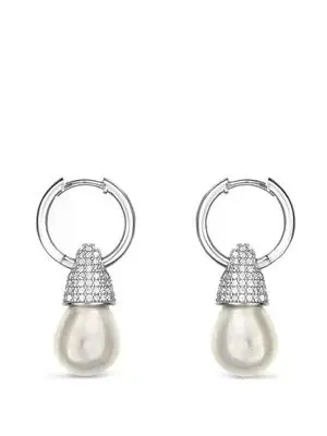 OBSIDIAN Pearl Sterling Earrings - Silver