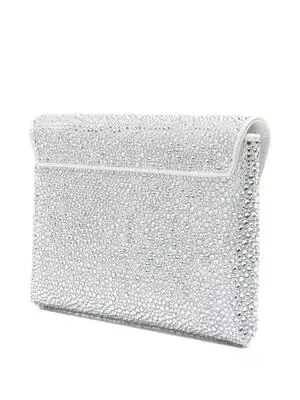 Versace La Medusa Crystal Envelope Clutch - Silver