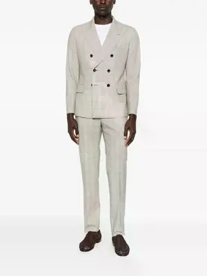 REVERES 1949 Double-breasted Patterned Suit - Neutrals