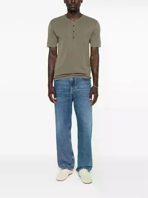 ROBERTO COLLINA Buttoned Polo Shirt - Green