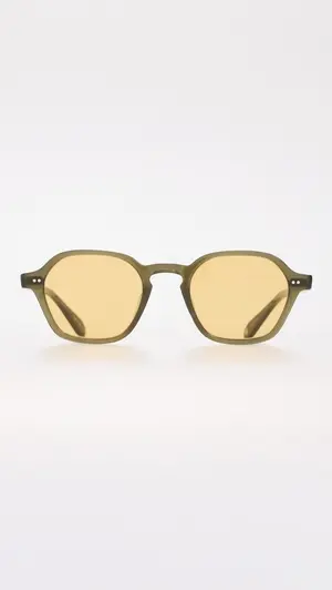 Garrett Leight Temescal Square Frame Sunglasses - Evgrn/sfpmp