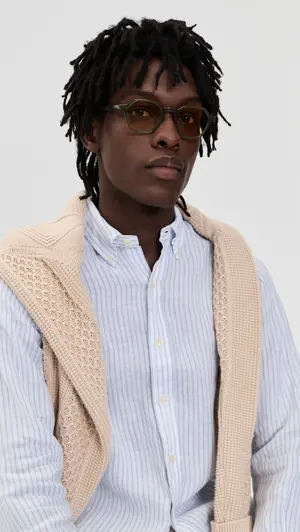 Garrett Leight Temescal Square Frame Sunglasses - Evgrn/sfpmp