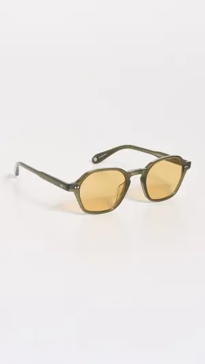 Garrett Leight Temescal Square Frame Sunglasses - Evgrn/sfpmp