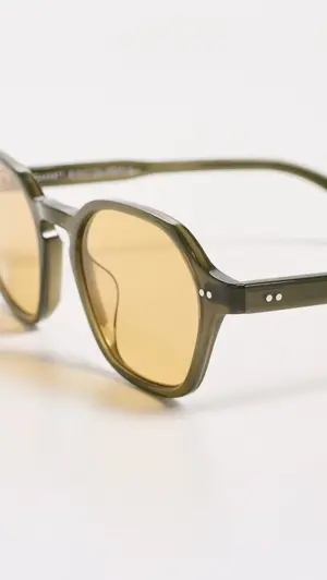 Garrett Leight Temescal Square Frame Sunglasses - Evgrn/sfpmp