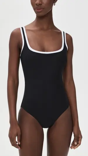 STYLEST Dreamsculpt Piped Square Neck One Piece Swimsuit