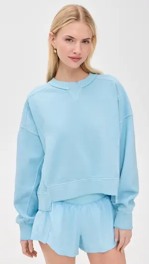 Free People Intercept Pullover - Bright Blue