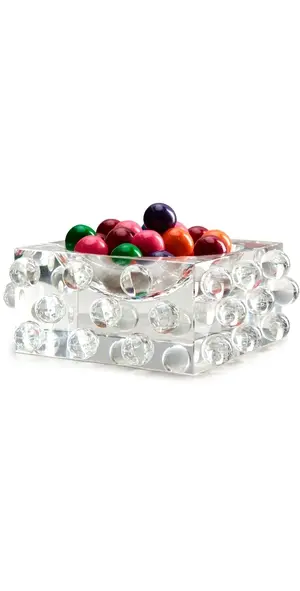 TIZO DESIGN Crystal Glass Bowl With Ball Details - Clear