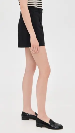 Theory Pleated Linen Shorts - Black