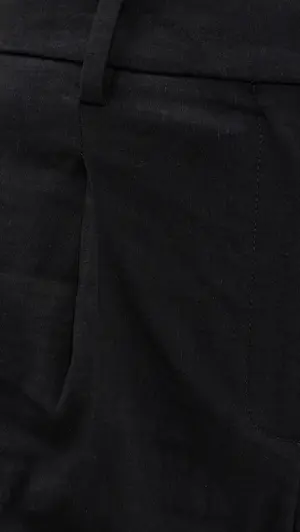 Theory Pleated Linen Shorts - Black