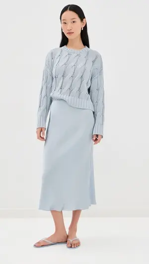 Sablyn Tristan Crewneck Cable Pullover