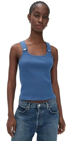 Still Here Snap Tank Top - Blue