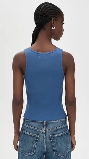 Still Here Snap Tank Top - Blue
