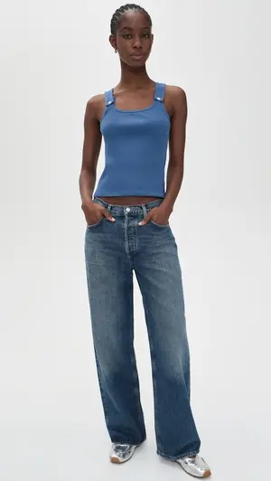 Still Here Snap Tank Top - Blue