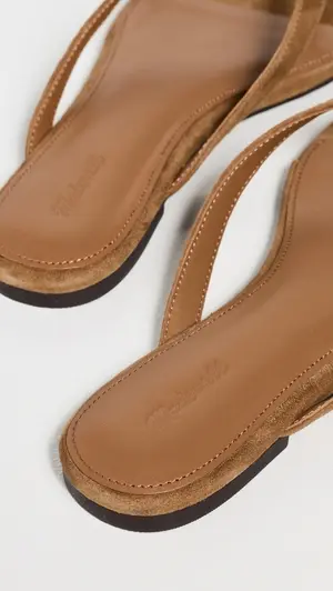 Madewell Iggy Suede Thong Sandals - Glazed Walnut