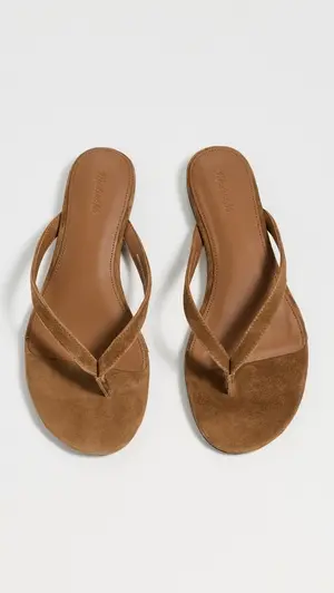 Madewell Iggy Suede Thong Sandals - Glazed Walnut