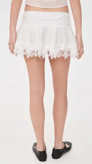 GUIZIO Lace Trim Mini Skirt