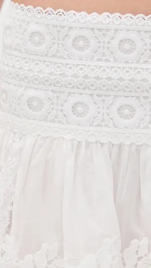 GUIZIO Lace Trim Mini Skirt